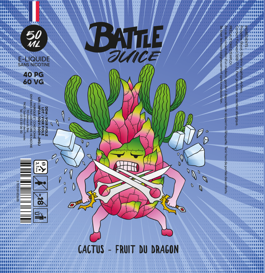 Battle Juice 50ml - Cactus Fruit du Dragon | Bobble Liquide